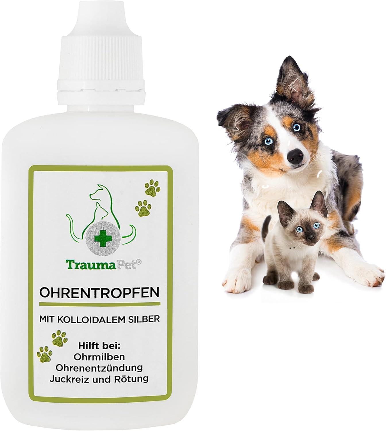 TraumaPet Ear Drops for Dogs & Cats - Colloidal Silver Solution 50ml ...