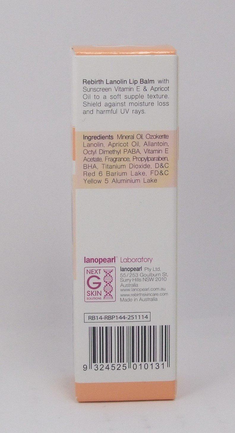 Rebirth Lanolin Lip Balm with Vitamin E, Apricot Oil & Sunscreen ...