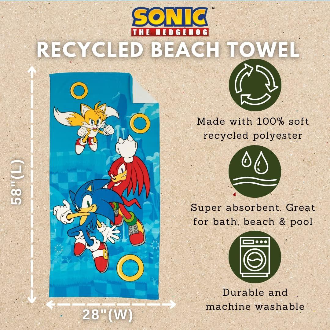 Sonic The Hedgehog Anime Super Soft Lightweight Recycled Towel - 58x28 ...