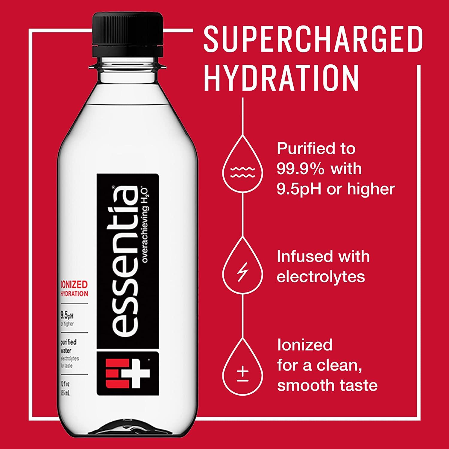 Essentia Water Ionized Alkaline Bottled Water - 12 Pack of 12 Fl Oz ...