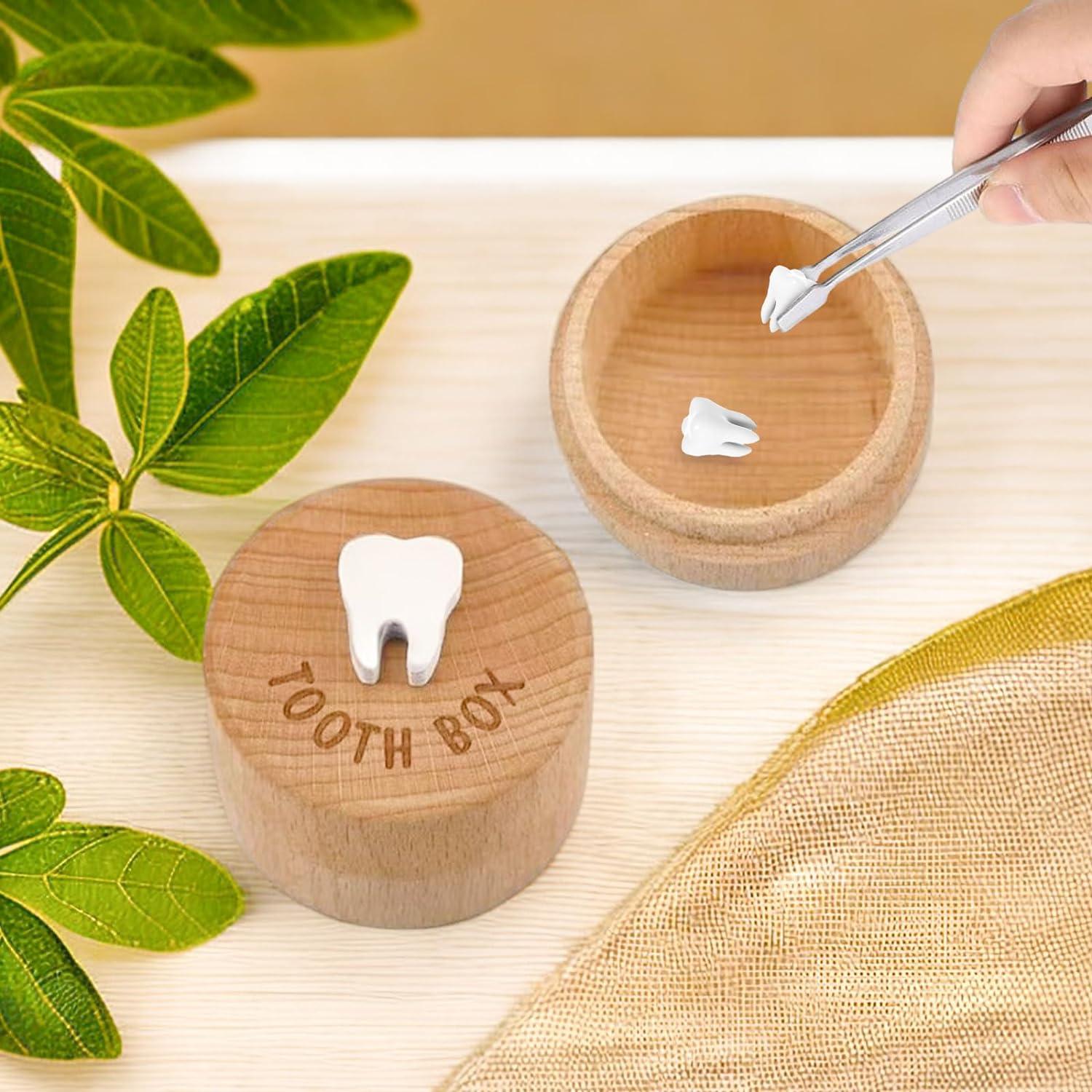 Wooden Tooth Fairy Box for Boys - Kids Keepsake Organizer and Memory ...