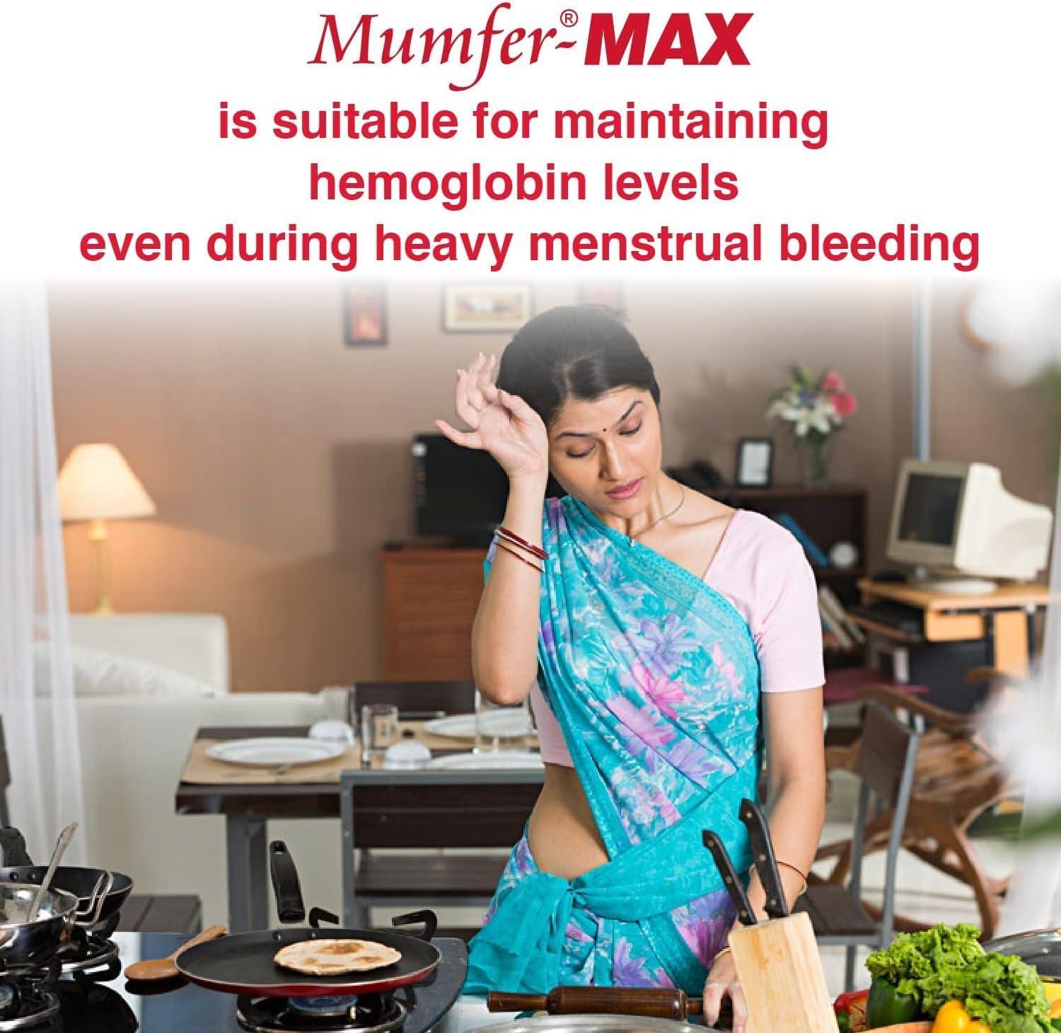 Mumfer-MAX Iron Folic Acid Supplement | 150 Tablets | Vitamin C ...