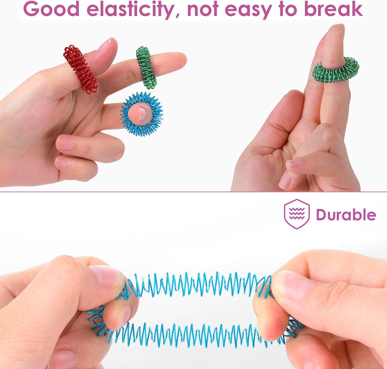 ASTER 30 Pieces Spiky Sensory Finger Rings Acupressure Ring Set Great ...