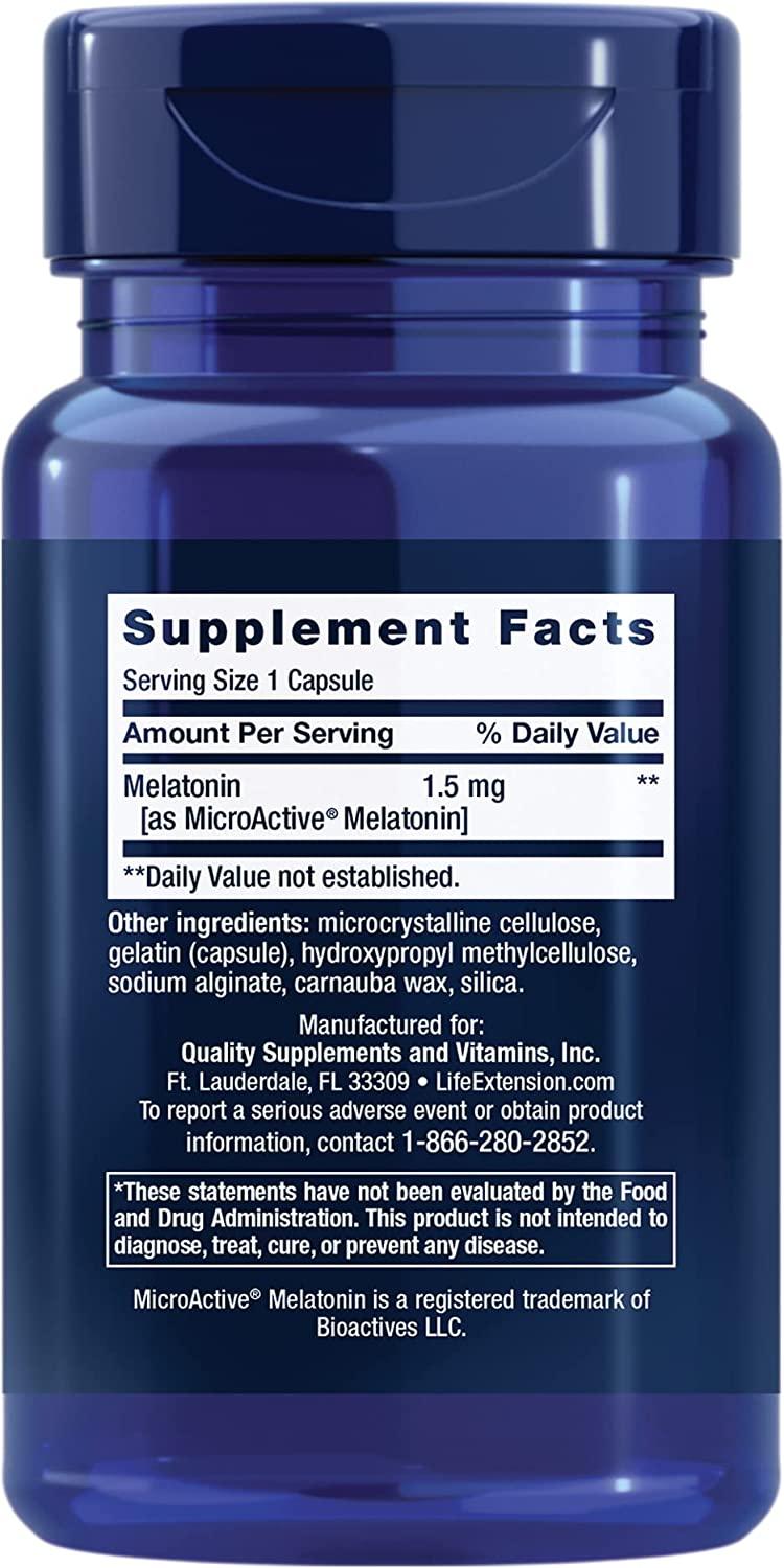 Life Extension Melatonin IRXR 60 Capsules - Sleep Aid & Relaxation ...