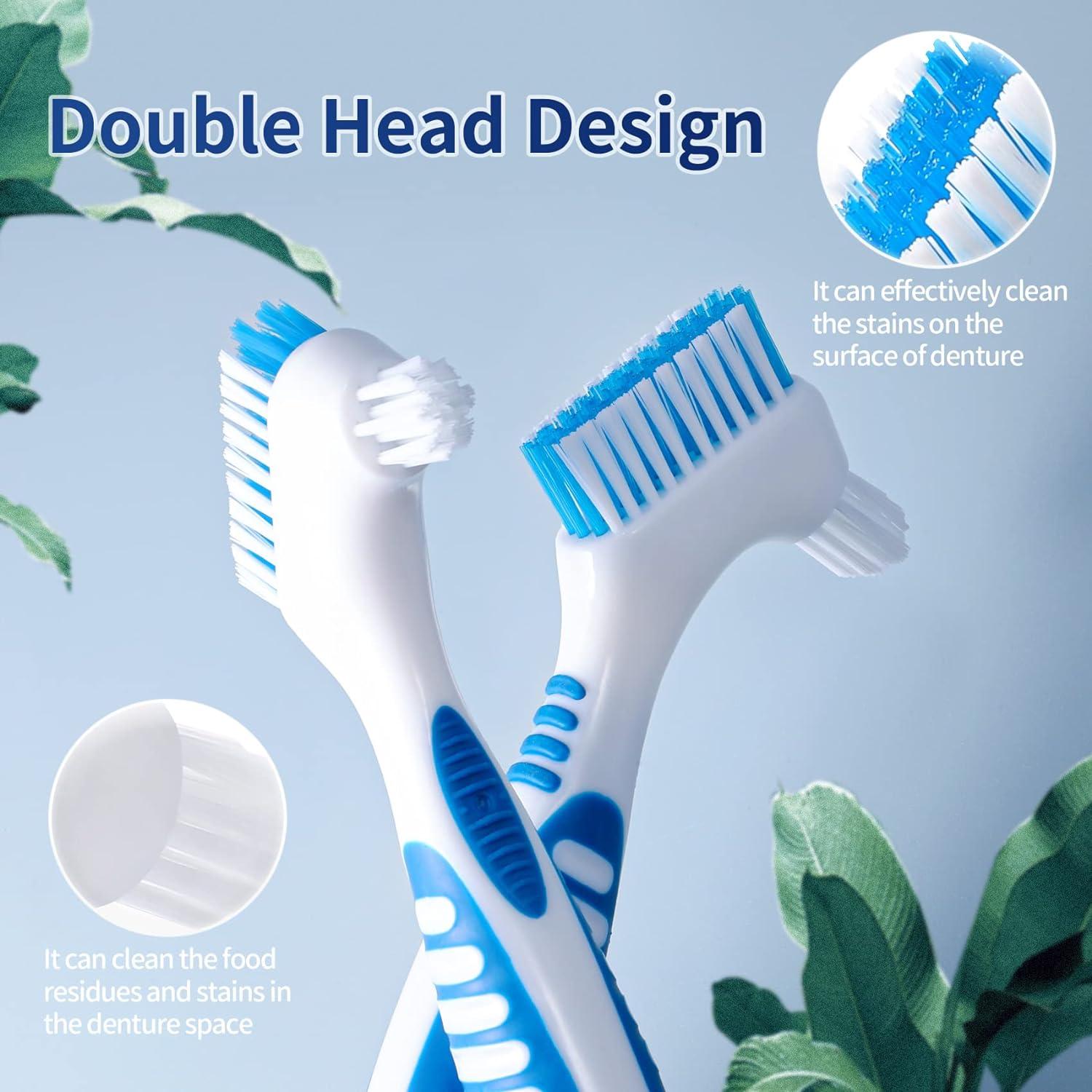 Annhua 2 Denture Brush - Double Sided Soft Bristles for Denture ...