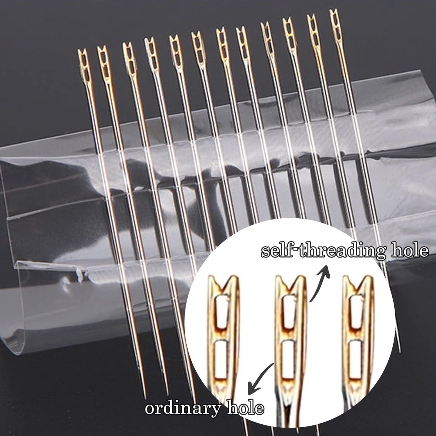 YAWALL Self Threading Needles for Hand Sewing with Storage Case - Easy ...