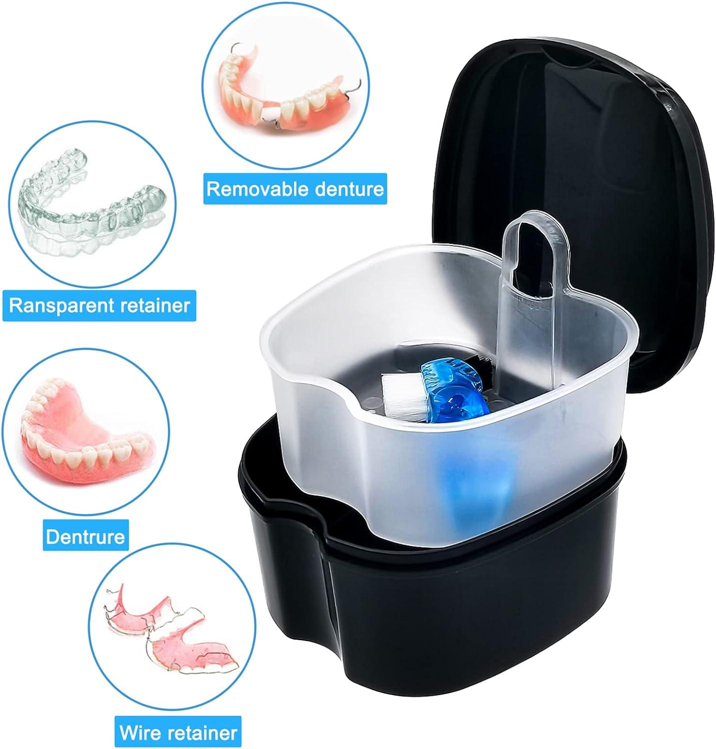 Black Denture Soaking Container Partial Denture Case Orthodontic ...