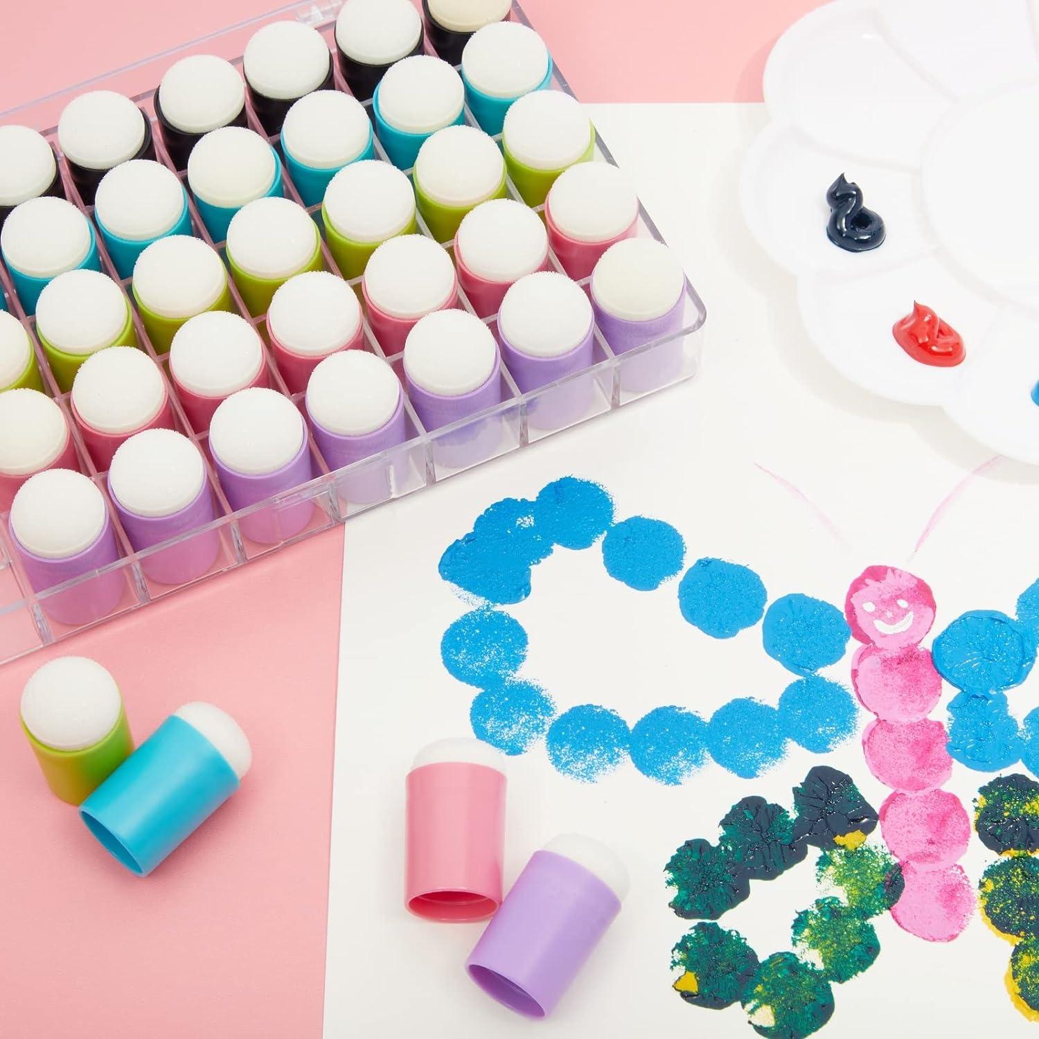 40 Pack Finger Painting Sponge Daubers - Stamping and Blending Tool for ...