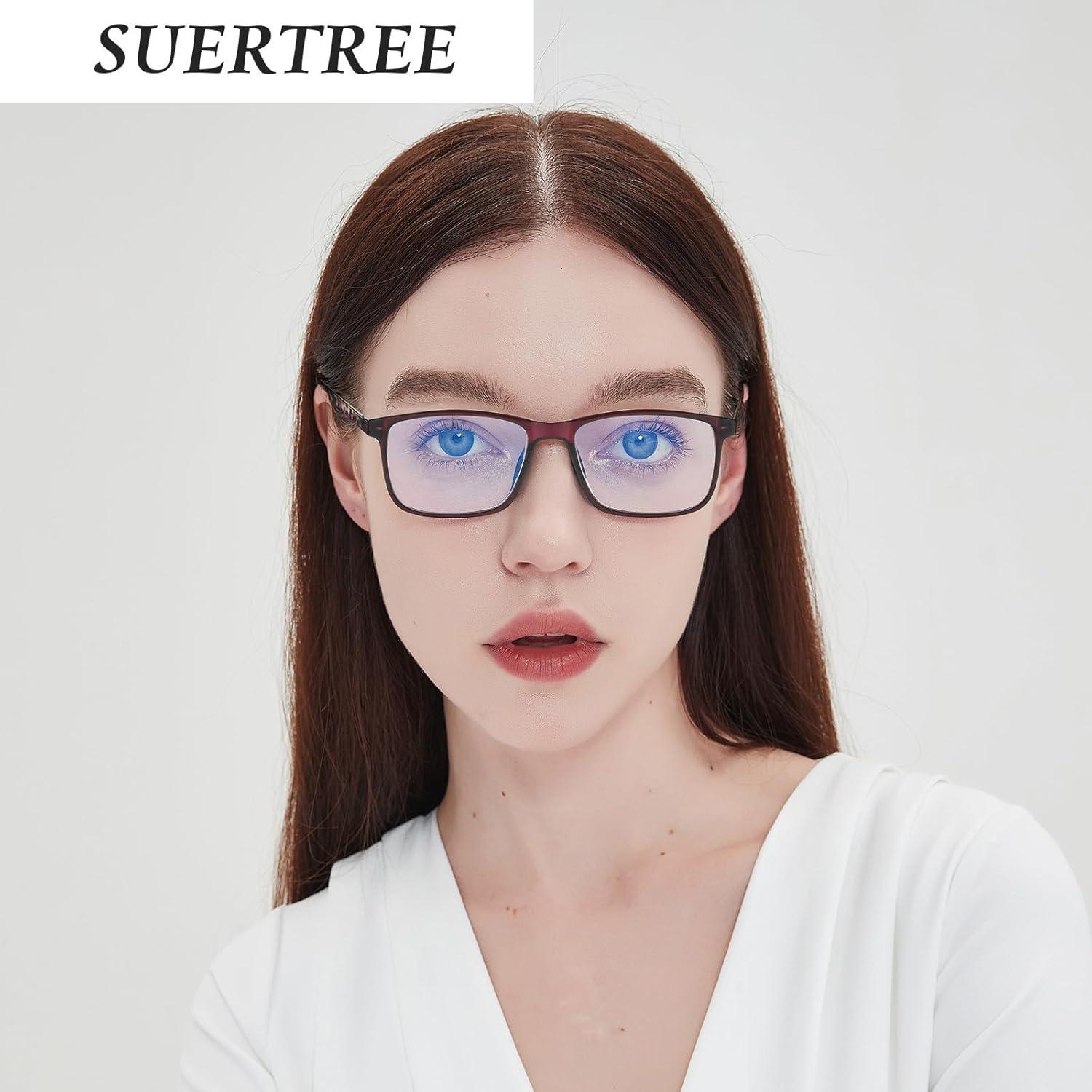 Suertree 3 Pack Blue Light Filter Reading Glasses for Men & Women - UV Blocked 2.0x Diopter ...