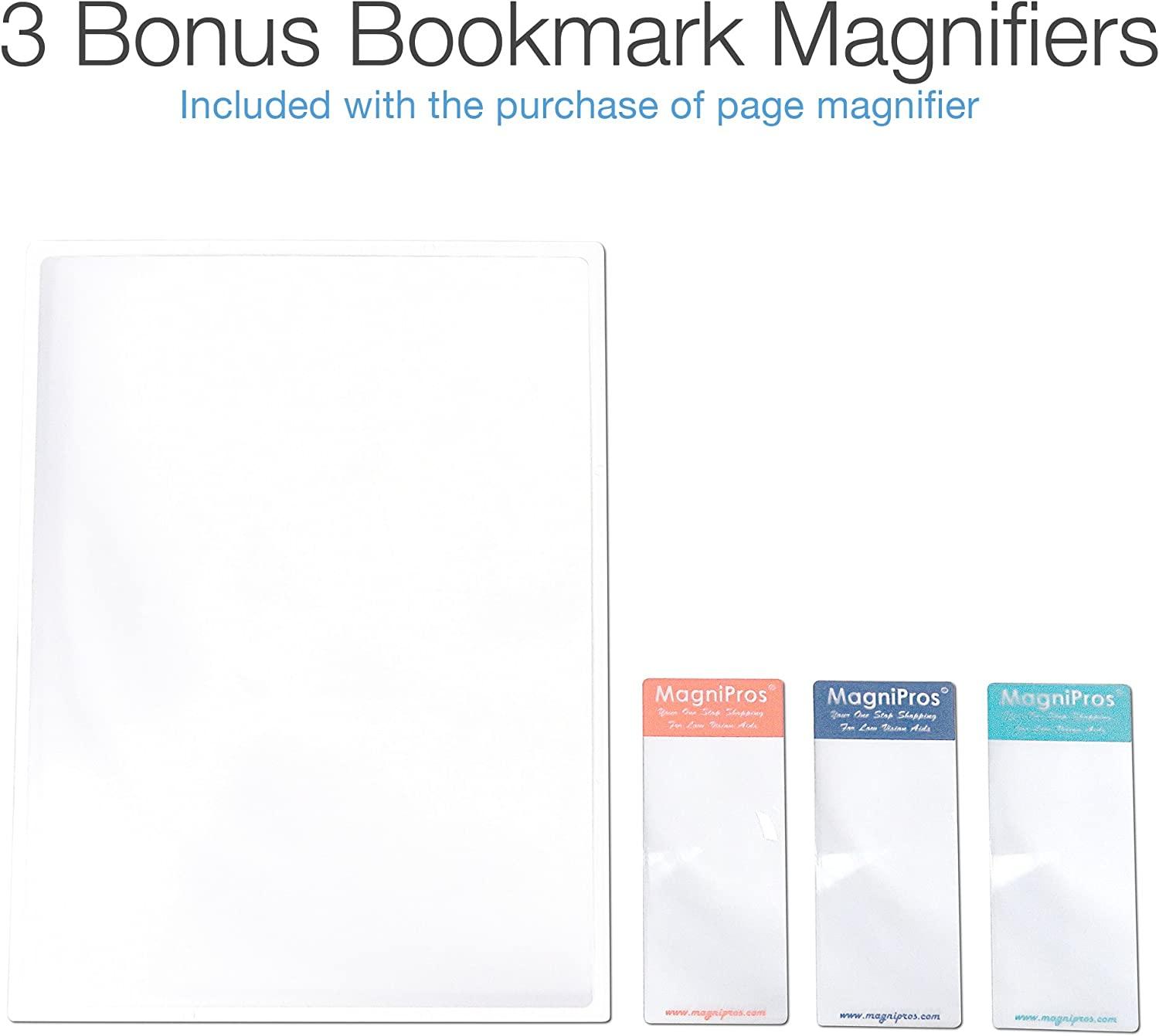 MagniPros Large Full Page 3X Magnifier Bundle - 2-Pack Premium ...