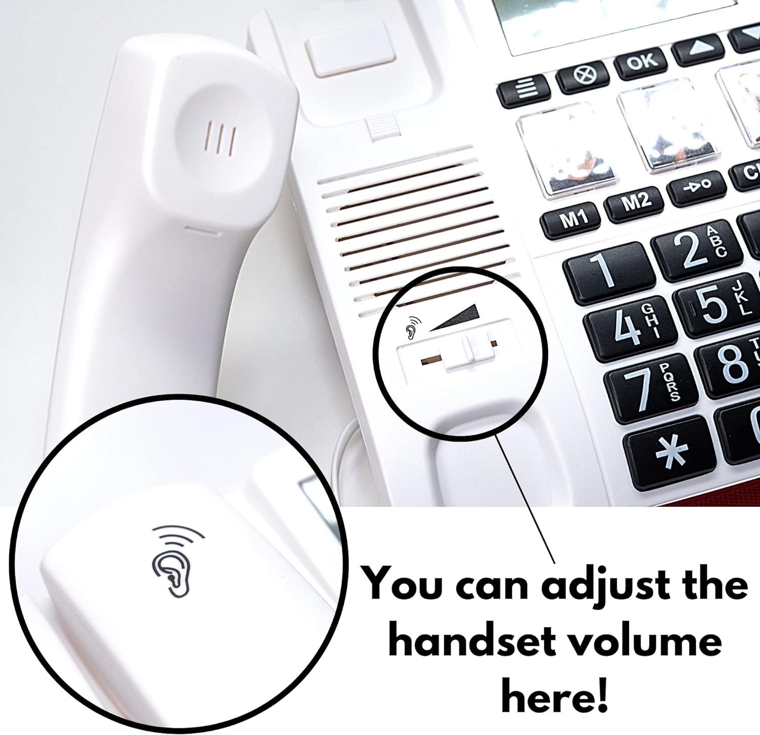 VOCA Big Button Phone for Elderly | CP130 Amplified Telephone with Caller ID Display | Hearing ...