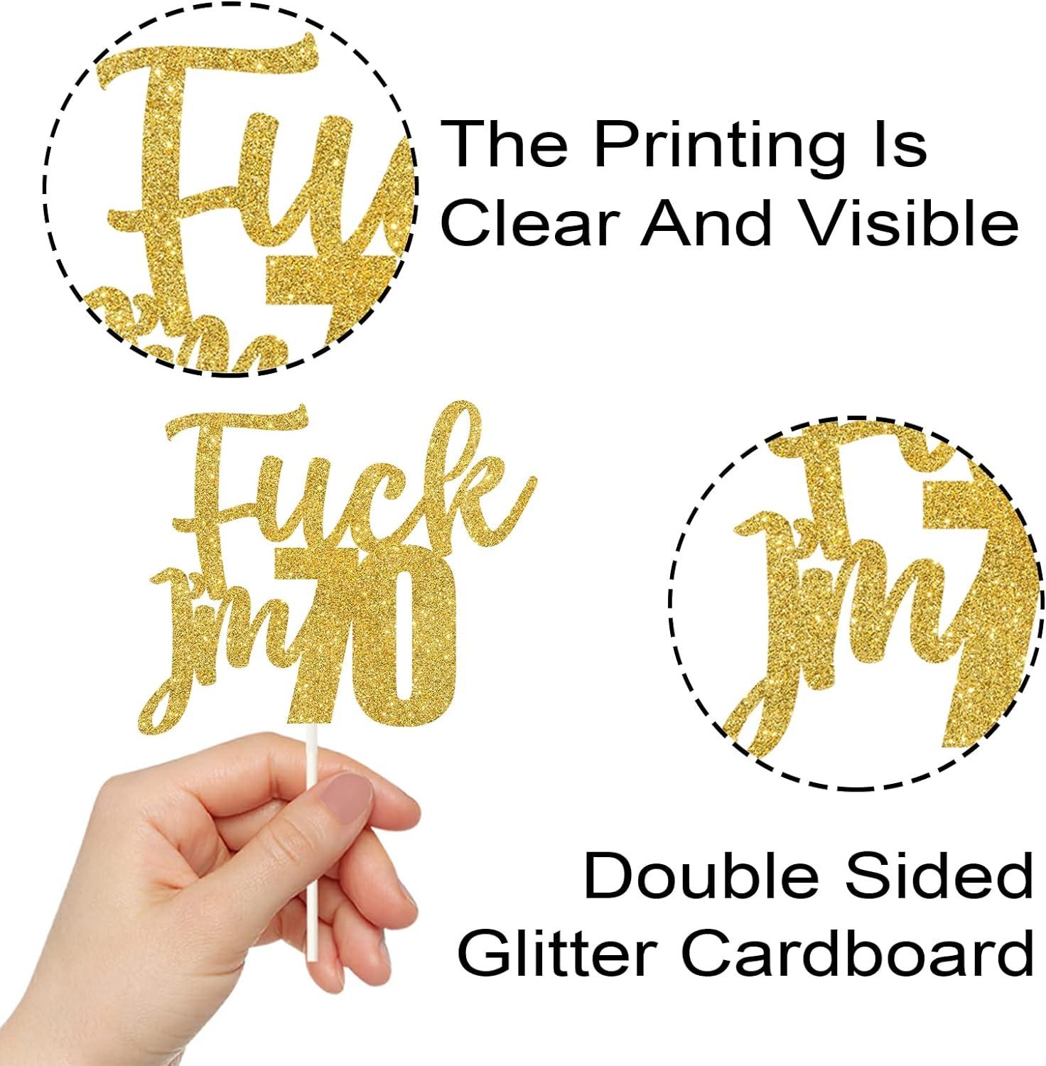 I'm 70 Cake Topper - Gold Glitter Happy 70th Birthday Cake Decorations ...