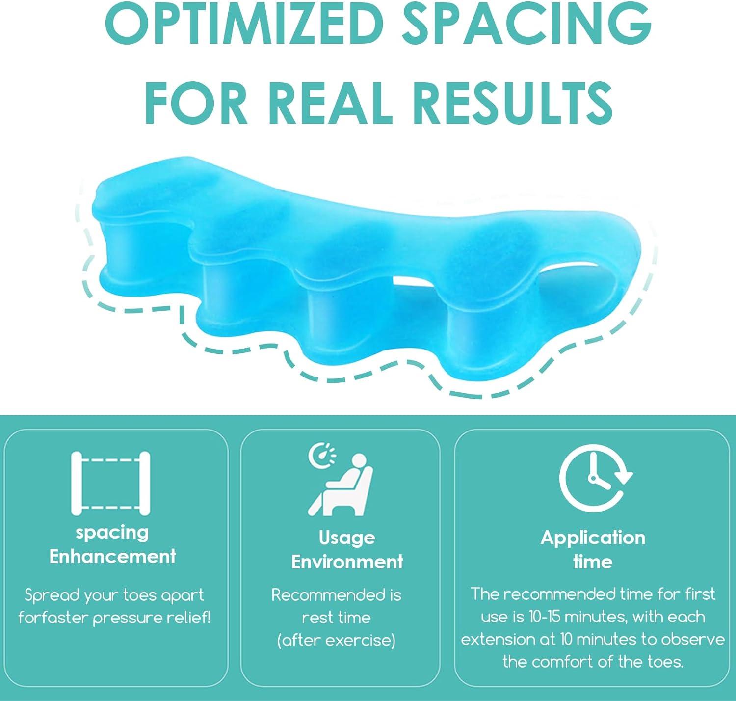 Buy 2 Pairs of Toe Spreader Silicone & Hallux Valgus Spreaders Relieve ...