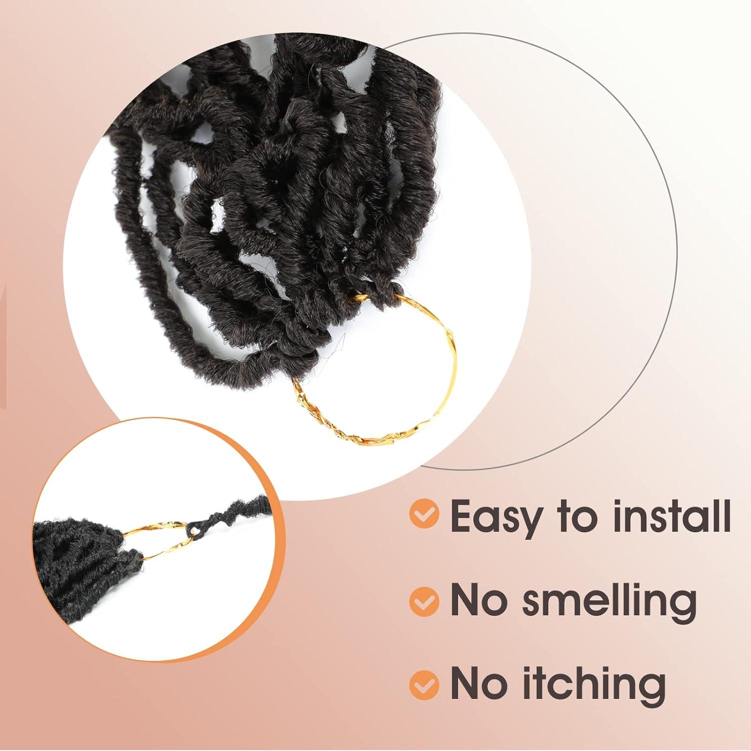 Mclisle 18 Inch Faux Locs Crochet Hair 7 Packs - Curly Butterfly ...