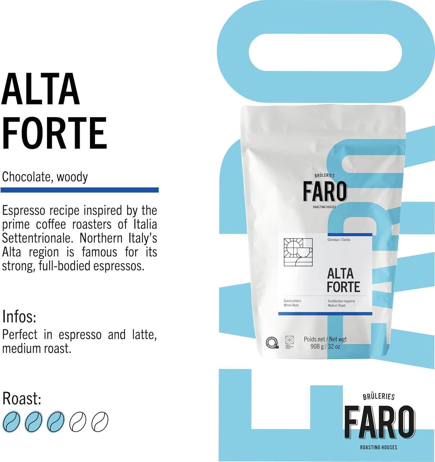 Caf FARO Espresso Alta Forte Medium Roast Coffee Beans Bold Rich Full ...