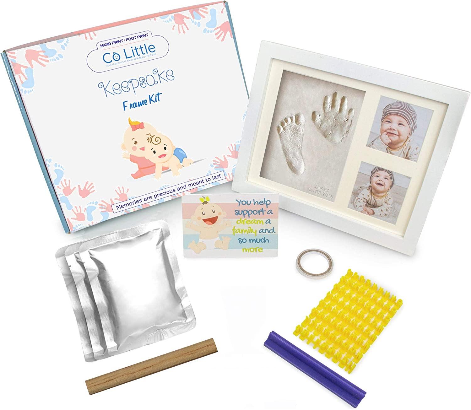 Co Little Baby Handprint & Footprint Kit with Date & Name Stamp - Clay ...