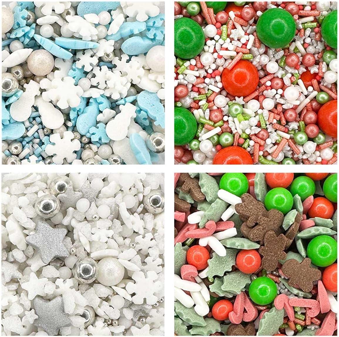 Christmas Sprinkletti Mix - 4 Pouches of Cake Topper Sprinkles - Edible ...