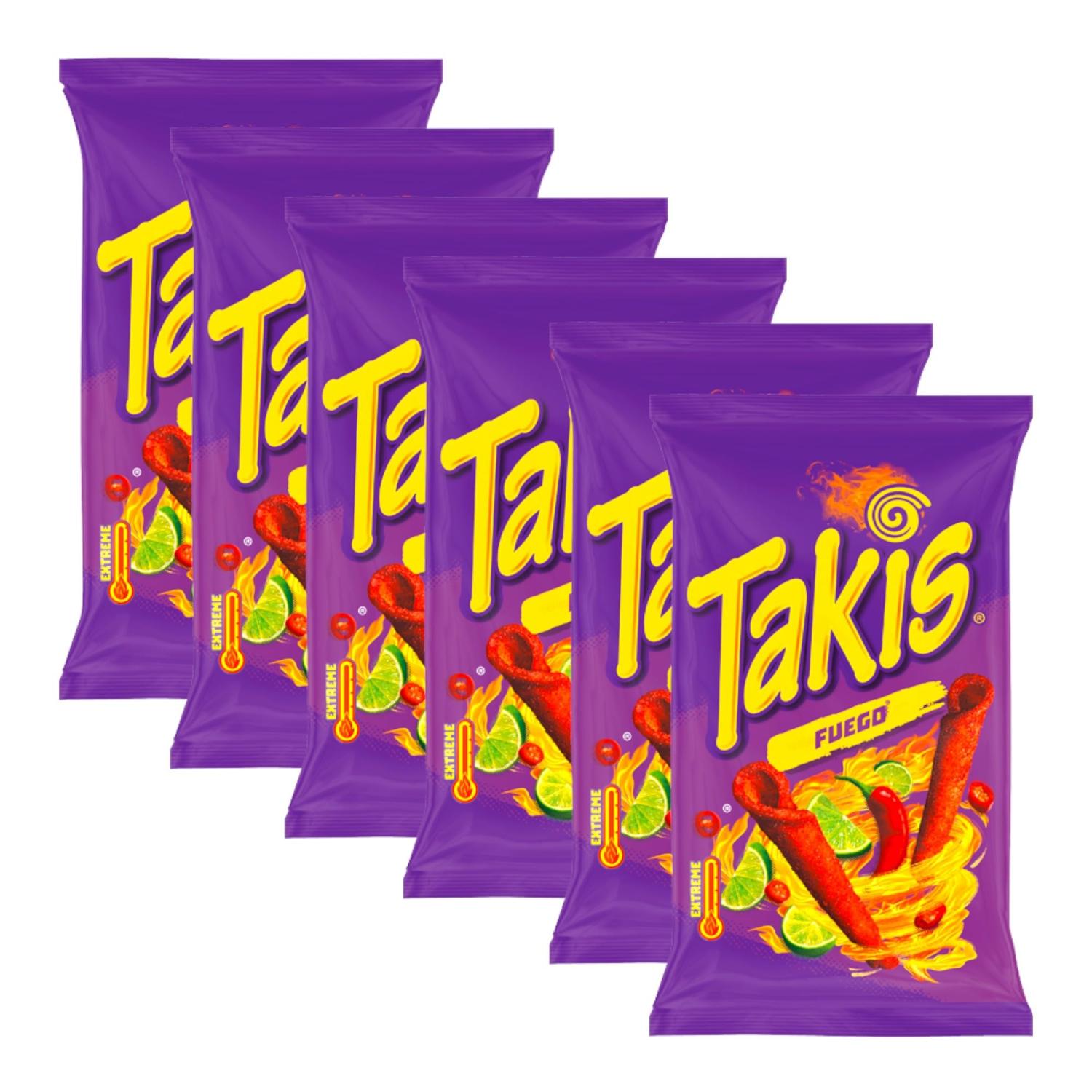Buy Takis Fuego Extreme Hot Chips - Spicy Chili & Lime Rolled Snacks ...
