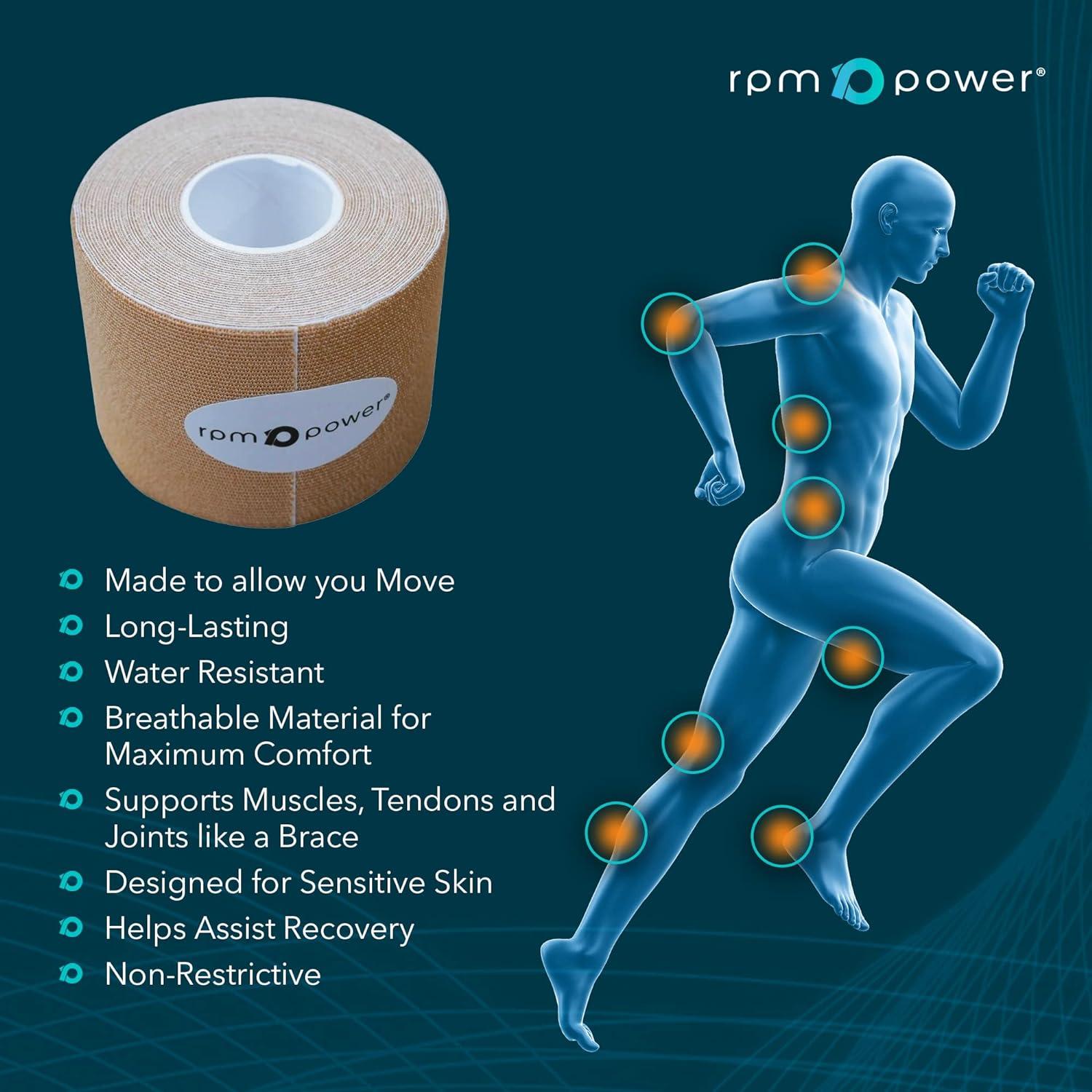RPM Power Kinesiology Tape (Classic) - Latex-free Sports Tape for ...