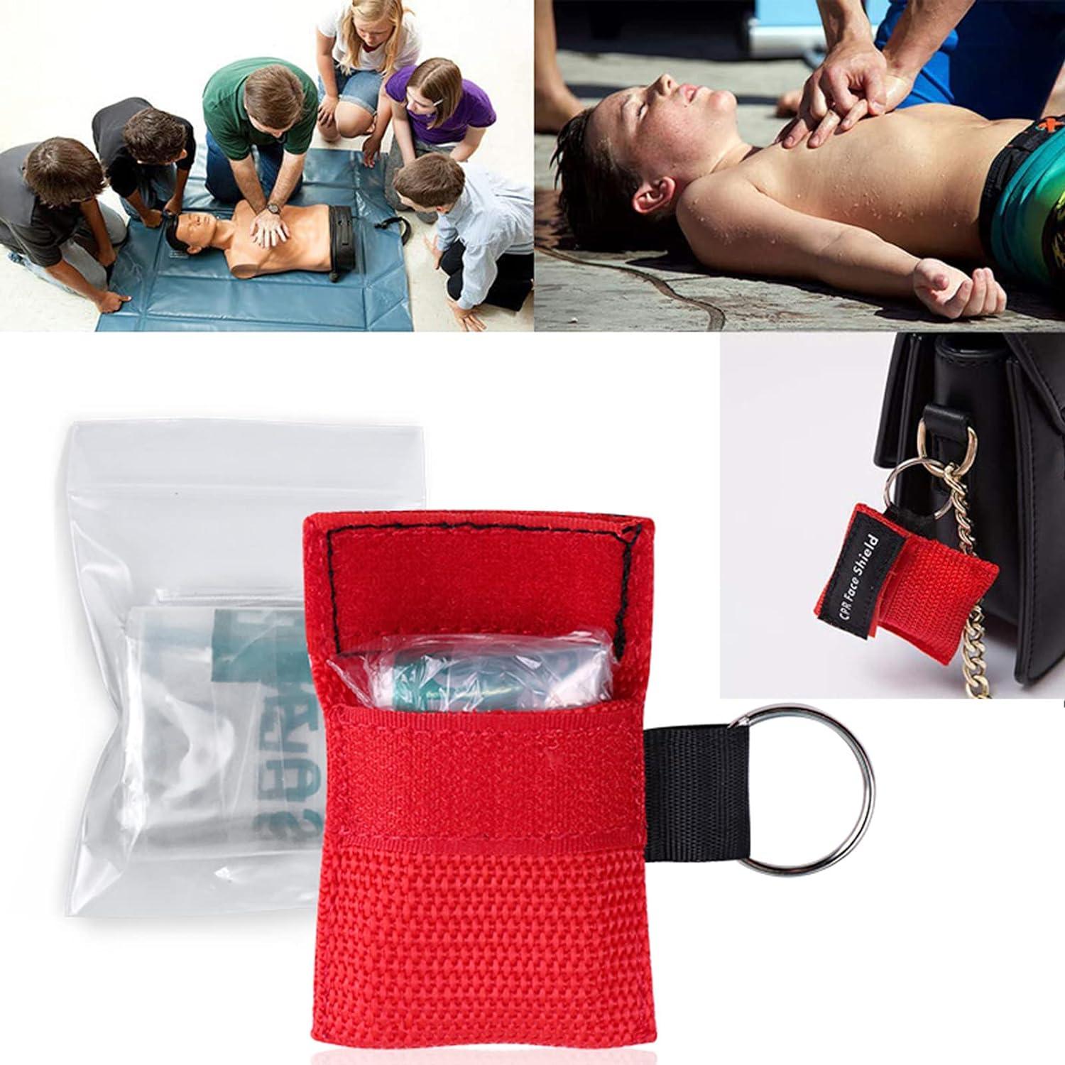 6 Pcs CPR Face Shield Keychain Kit with One-Way Valve for Emergency ...