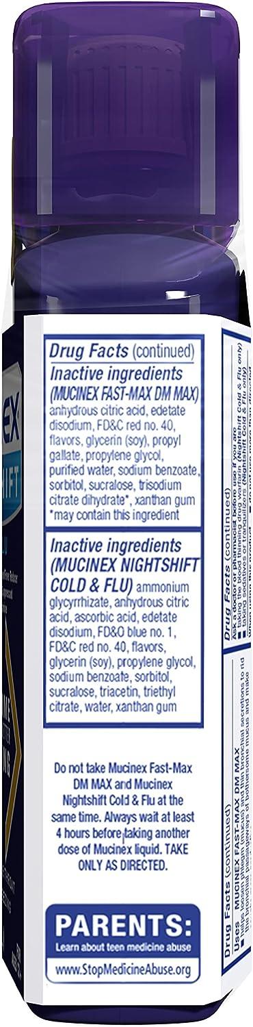 Mucinex FastMax DM Max & Nightshift Cold & Flu Liquid - 12 fl. oz ...