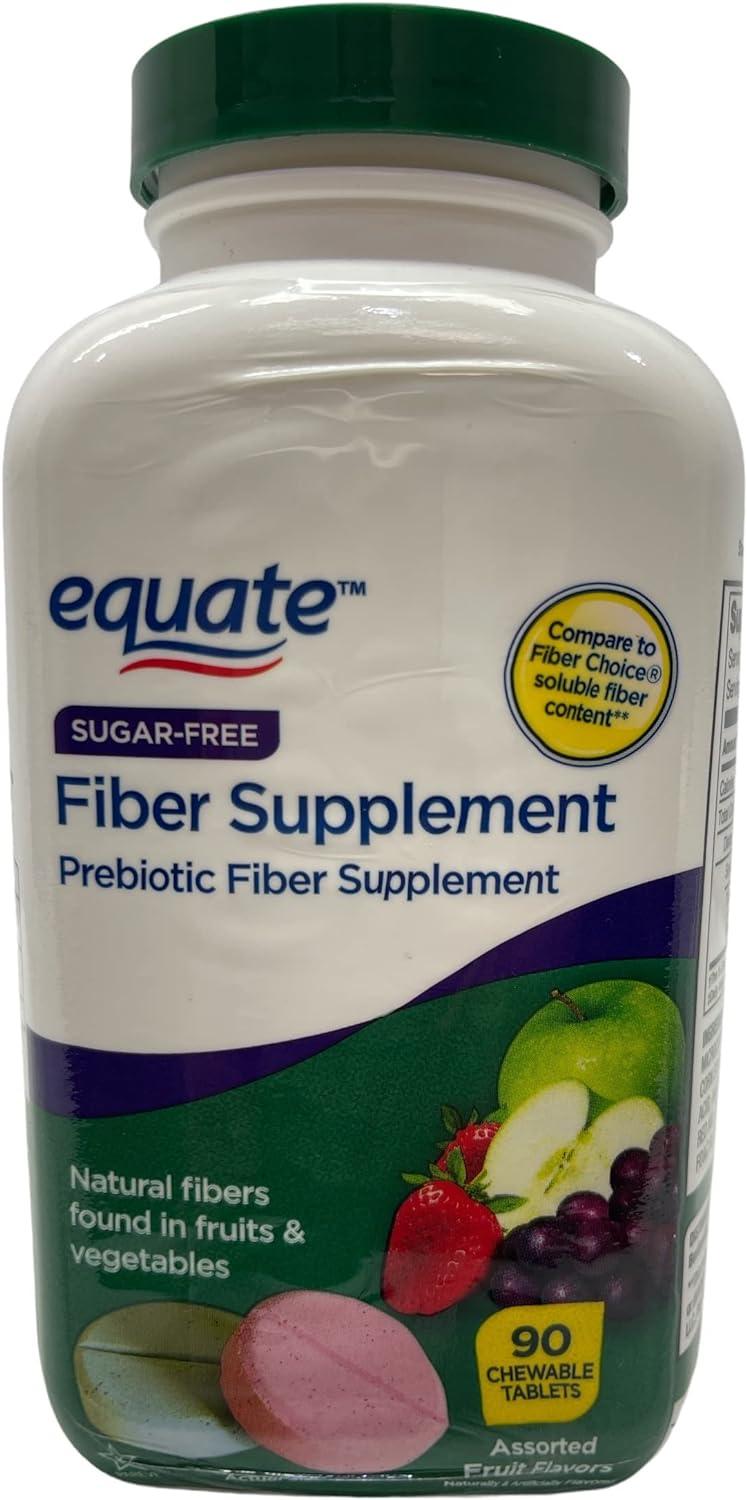 Equate Sugar Free Prebiotic Fiber Supplement Chewable Tablets Bundle ...