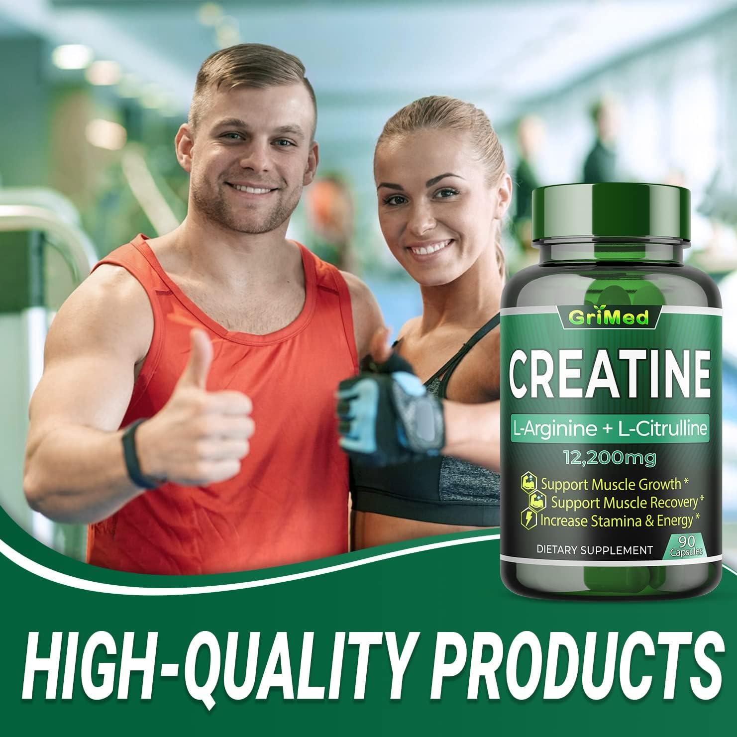 Ultimate Muscle Builder Supplement 12200mg Creatine Monohydrate with L ...