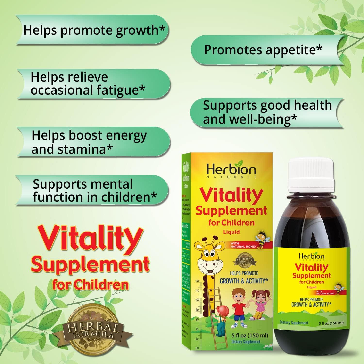 Herbion Naturals Vitality Supplement Syrup for Children - Growth ...