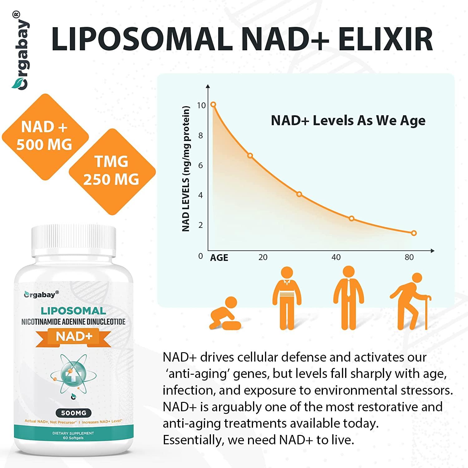 High Absorption Liposomal NAD+ 500mg with TMG 250mg | Boost Cellular ...