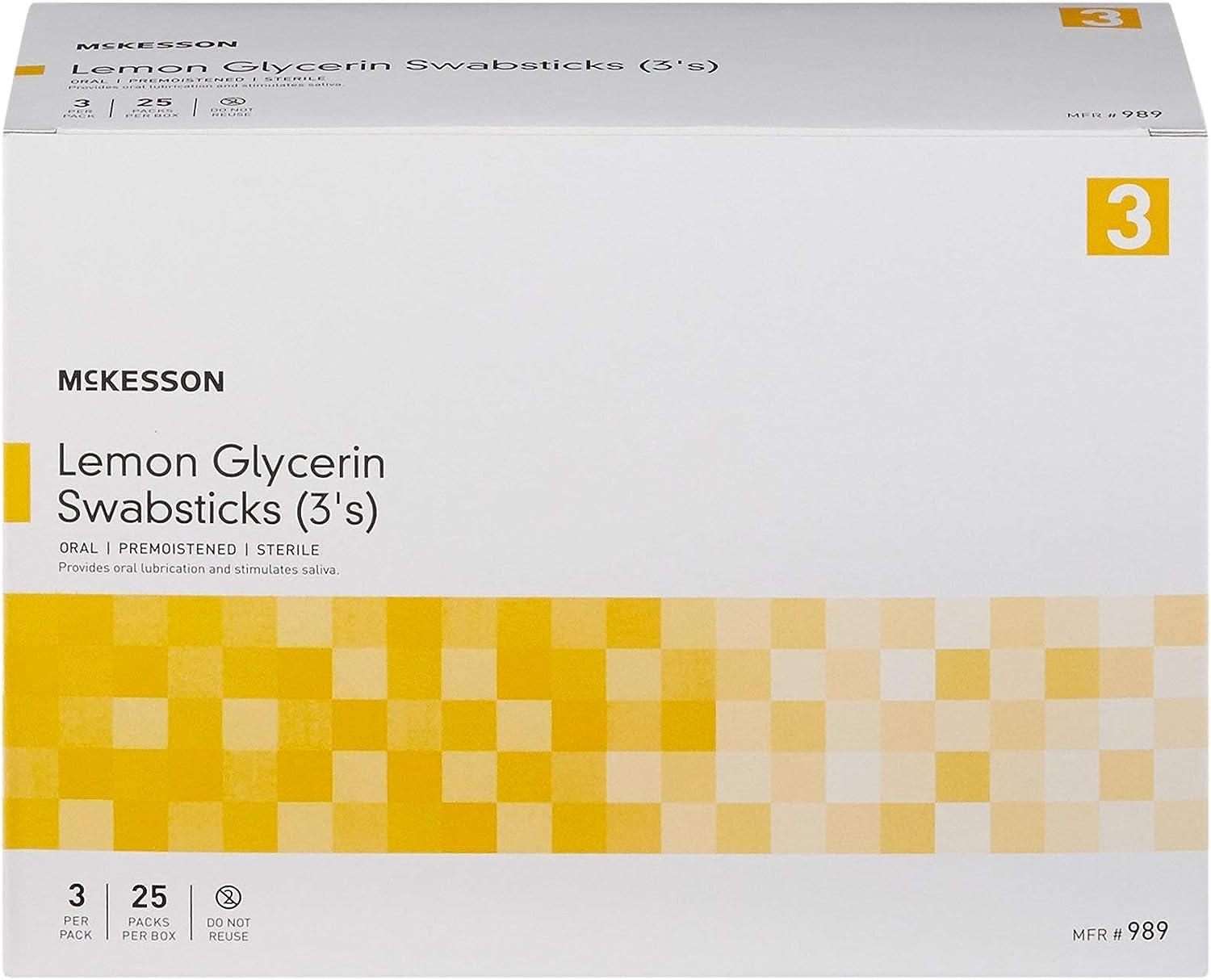 McKesson Lemon Glycerin Swabsticks - Sterile Oral Swab Stick - 25 Count ...