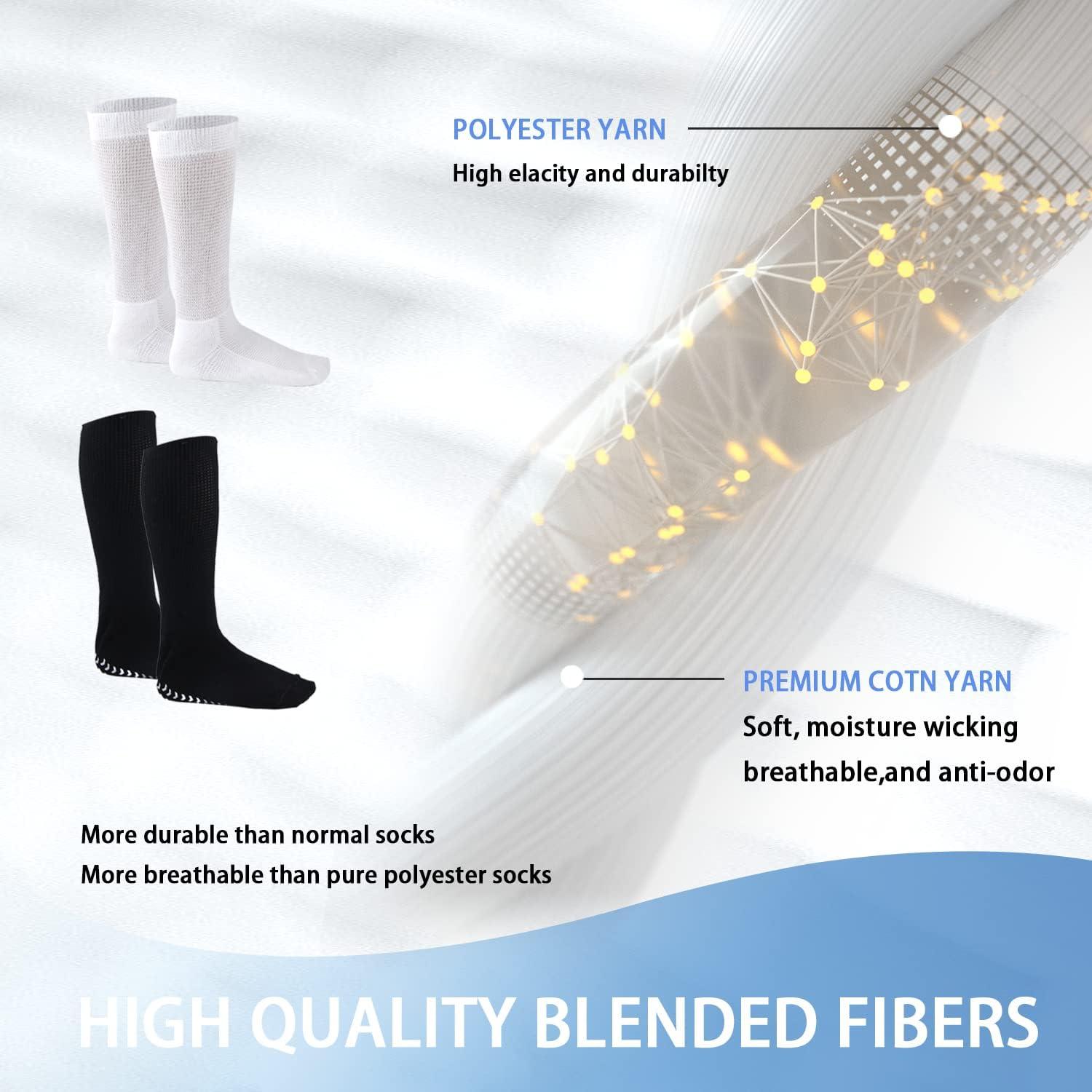 Fibye Extra Wide Socks for Swollen Feet - 2 Pairs Diabetic Edema ...