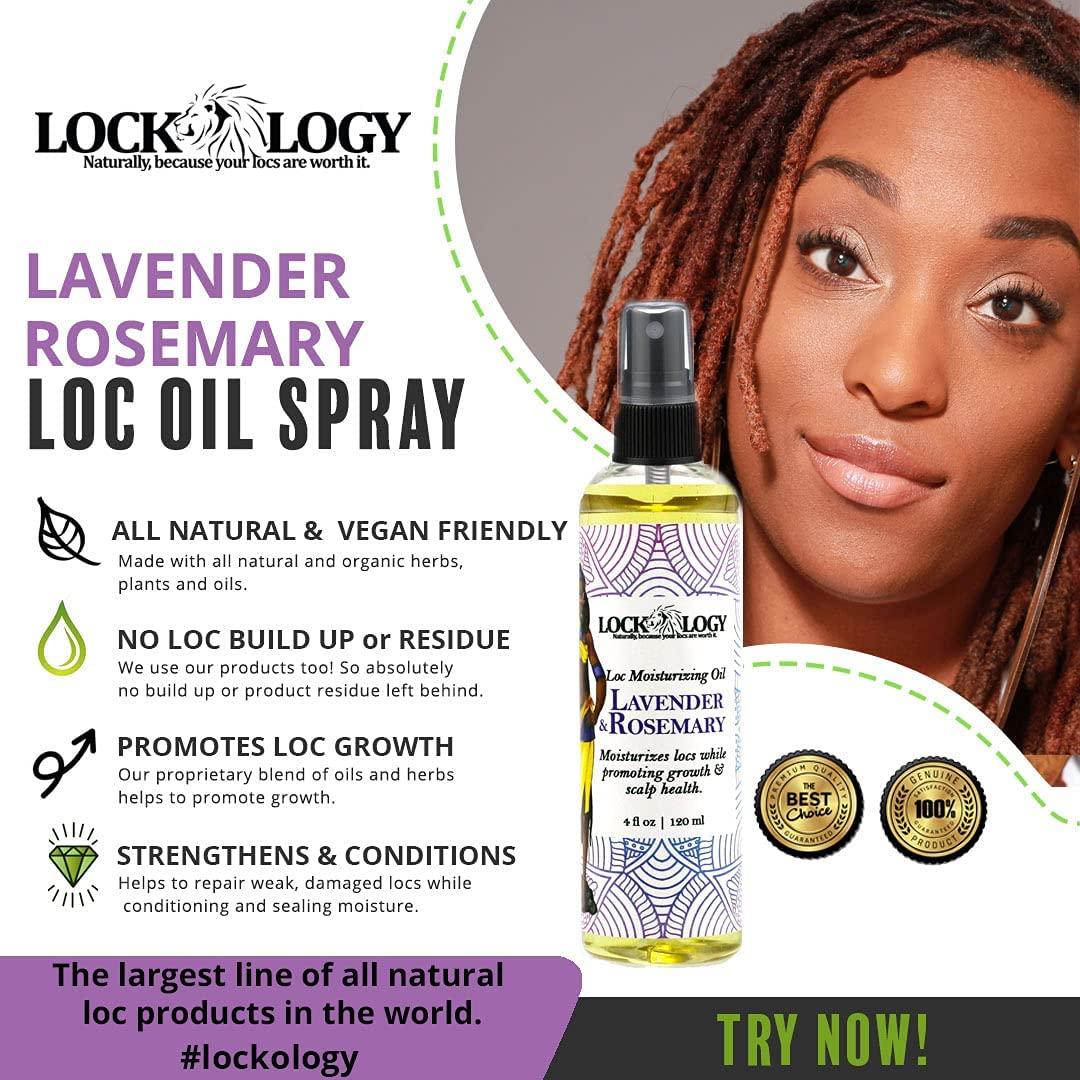 Lockology All Natural Lavender Rosemary Loc Oil Spray for Dreads ...