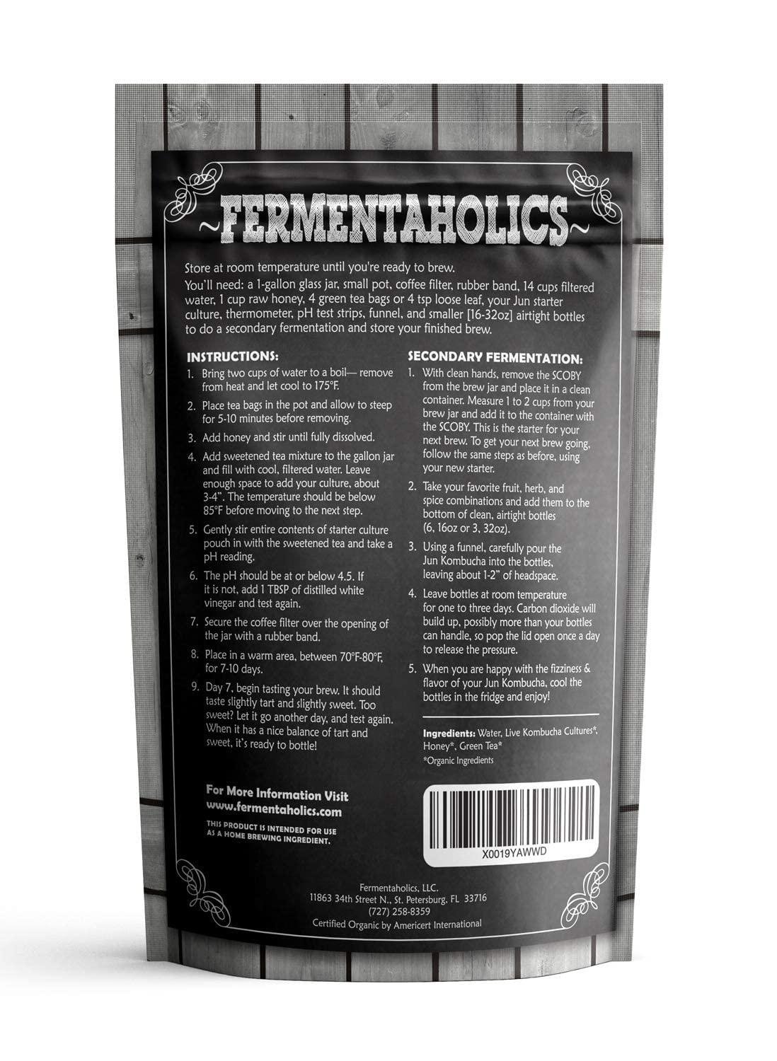 Jun Kombucha Starter Culture - USDA Certified Organic Jun SCOBY ...