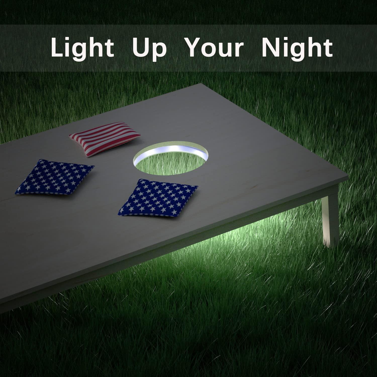 White LED Cornhole Ring Lights Fits Standard 4ft x 2ft Cornhole Boards ...