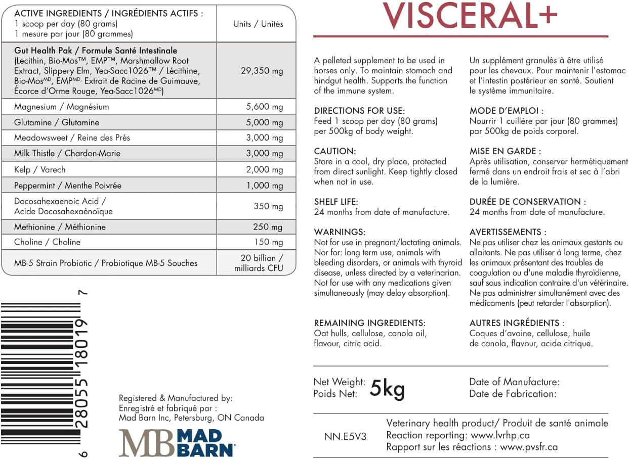 Mad Barn - Visceral+ - Supplement for Horse Gut Health and Digestion 5 ...