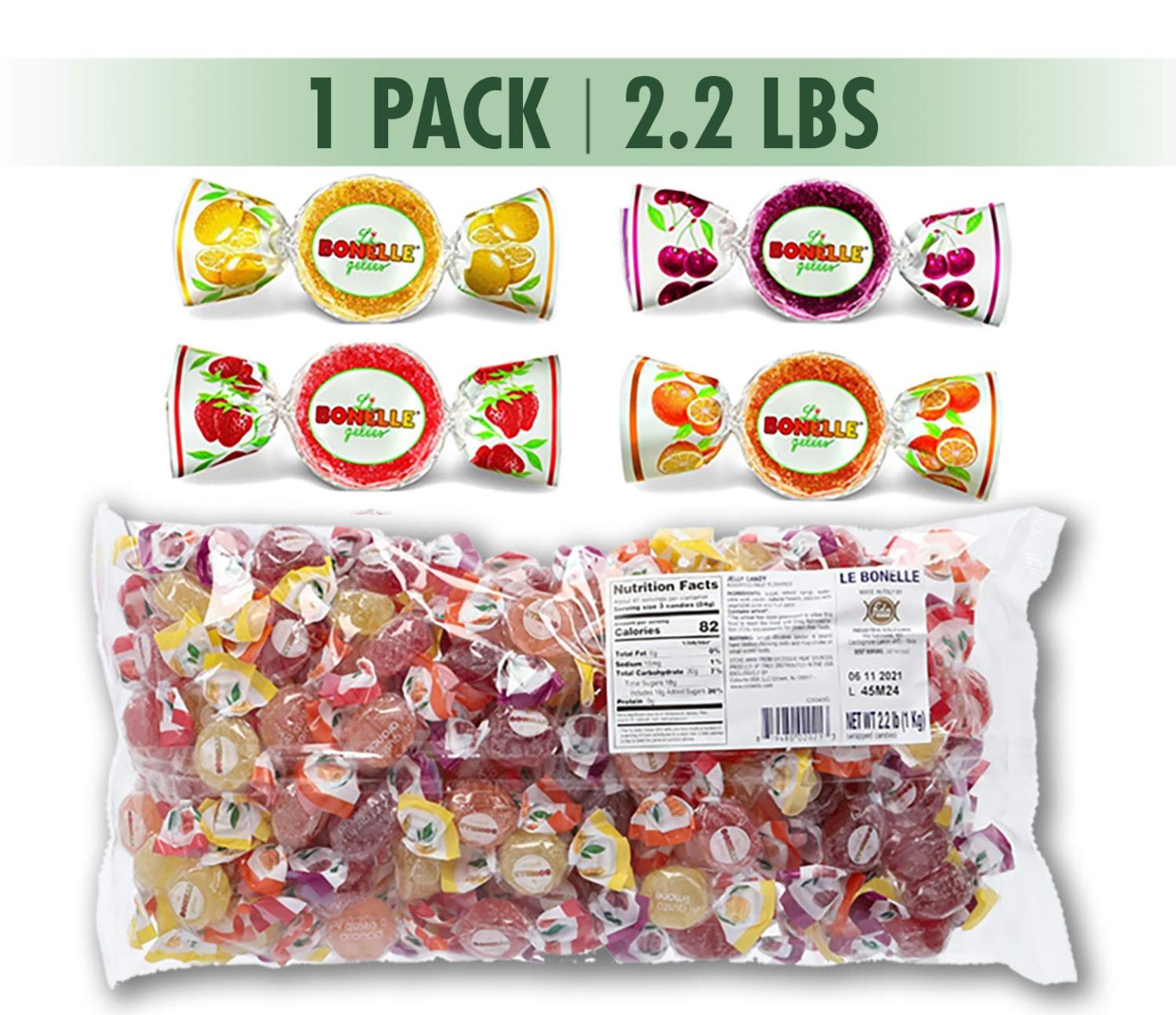 Fida Jumbo Bonelle Italian Jelly Candy 2lb - Individually Wrapped ...