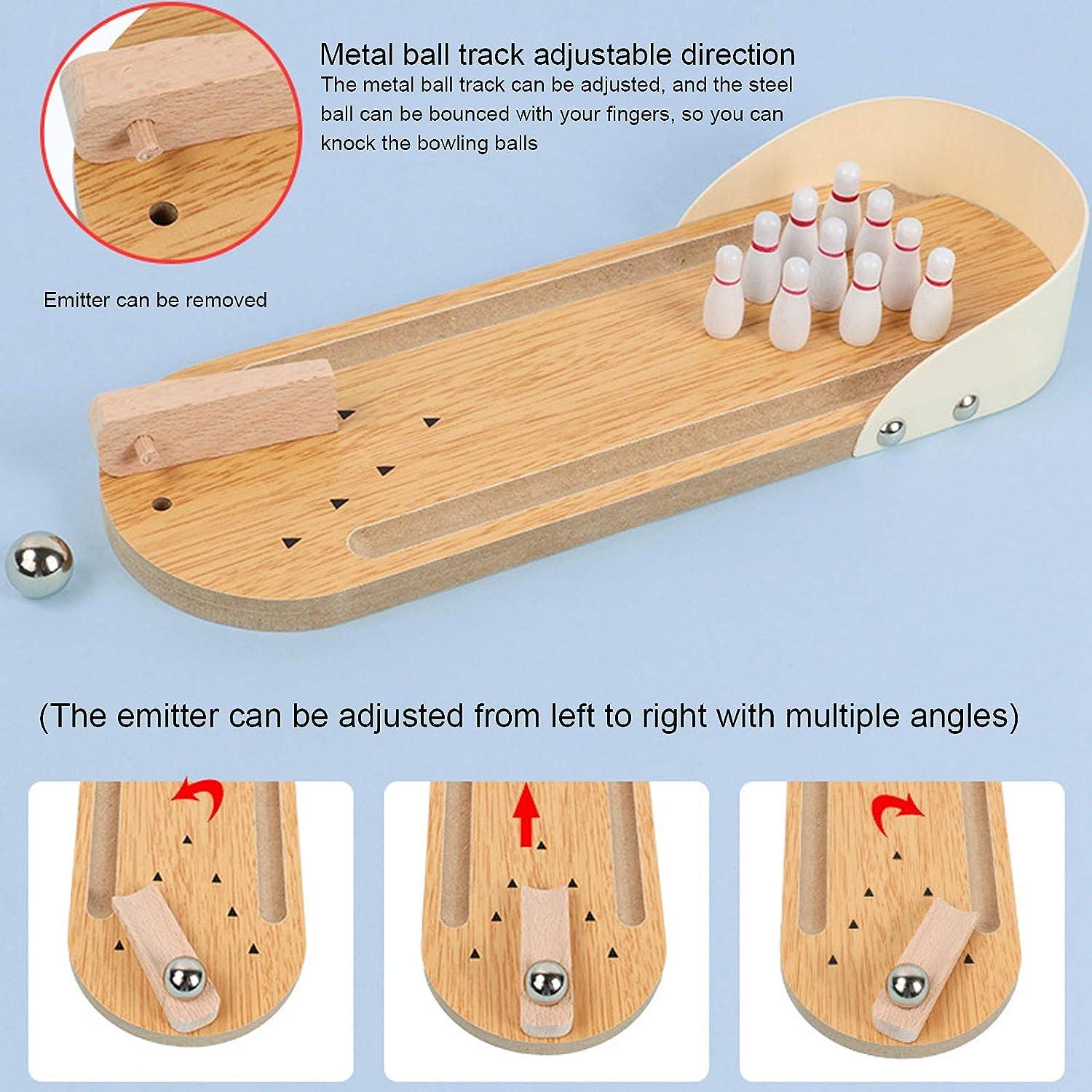 Mini Desktop Bowling Toy Set with 10 Bowling Balls - Stress Relief and ...