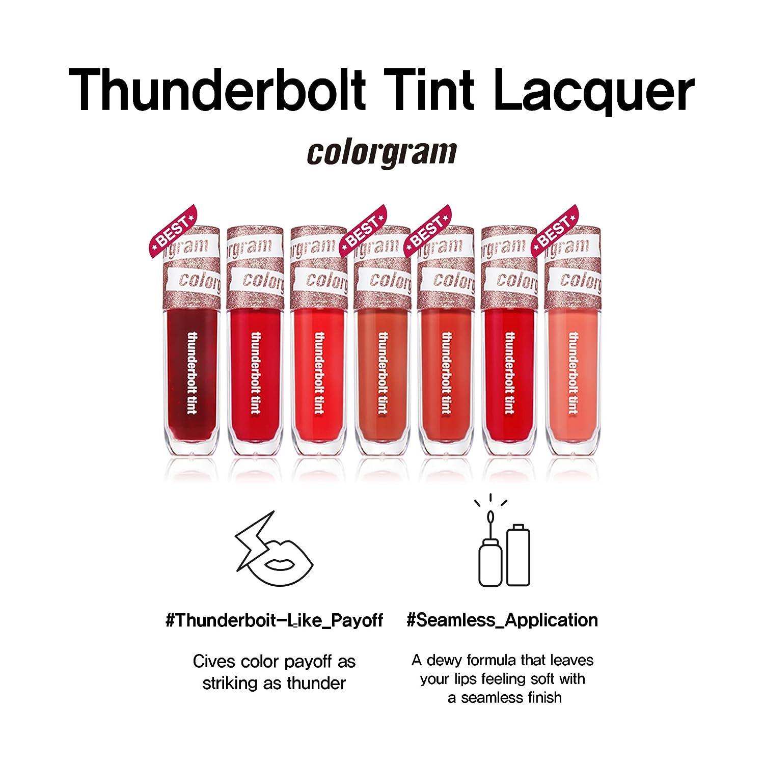 COLORGRAM Thunderbolt Tint Lacquer - Long Lasting Lip Stain (0.2 fl.oz ...