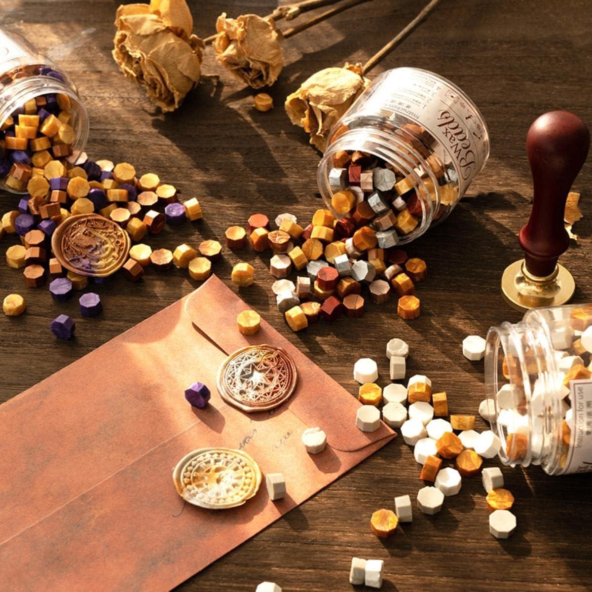 100PC Pearl White Octagon Wax Beads - Vintage Sealing Wax for Wedding ...