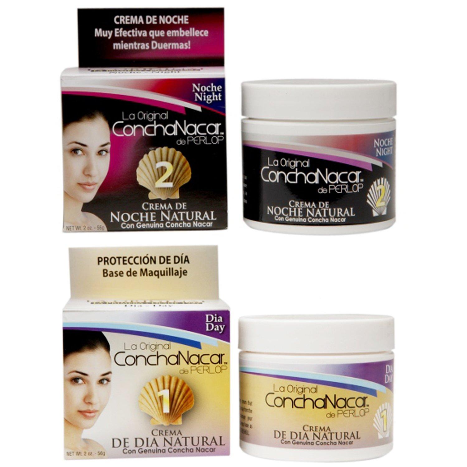 Concha Nacar Face Cream Combo 1-2 Duo Bundle - Day & Night Cream for ...