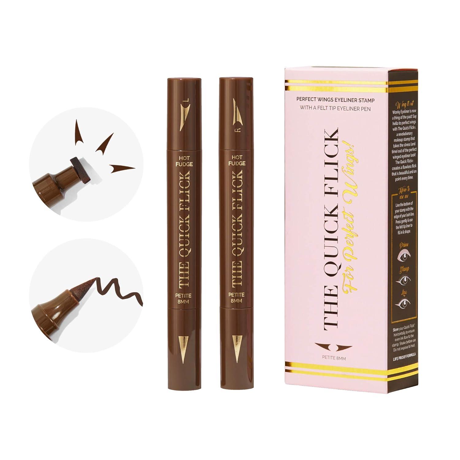 Quick Flick Hot Fudge Cat Eyeliner Stamp - Smudge-Proof 10mm Winged Liquid Eyeliner Pen Set ...