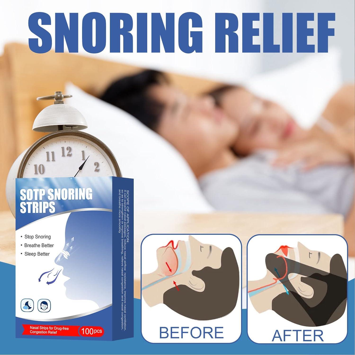 Natudeco 100Pcs Snore Nasal Strips - Snoring Aid for Enhanced Nasal ...