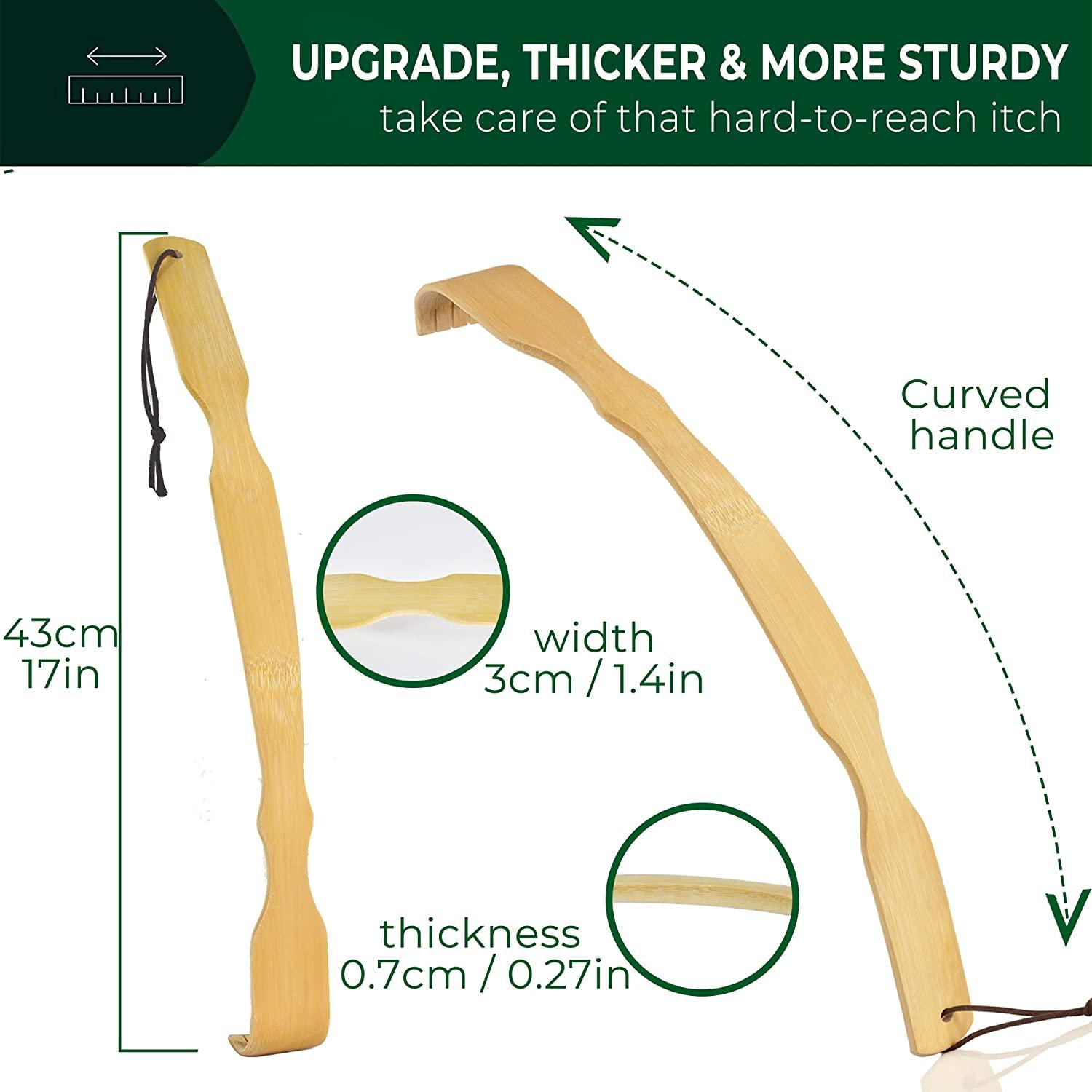 RENOOK Bamboo Back Scratchers Set - Gentle & Labor-Saving 2 PCS 17 ...