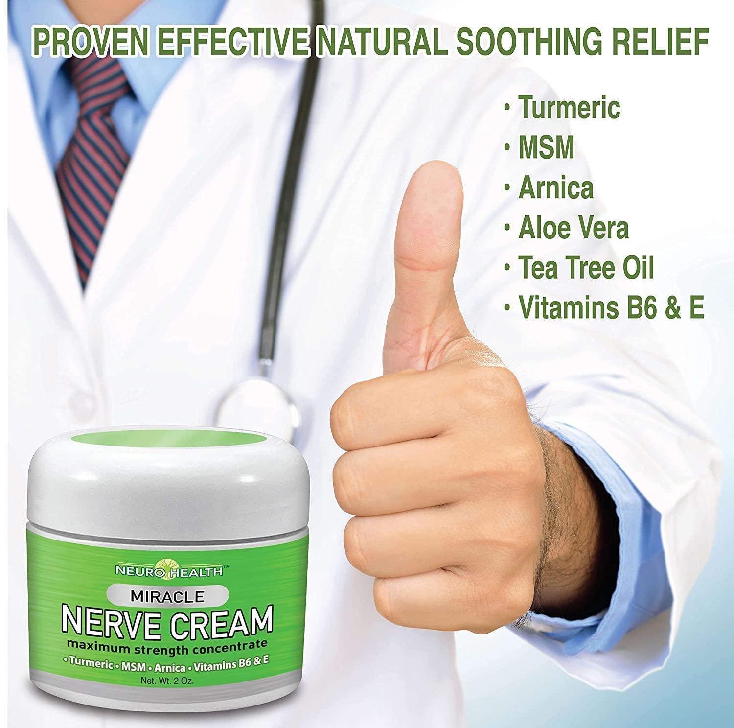 Neuro Health Miracle Nerve Cream - Turmeric Arnica Vitamin B6 & E MSM ...