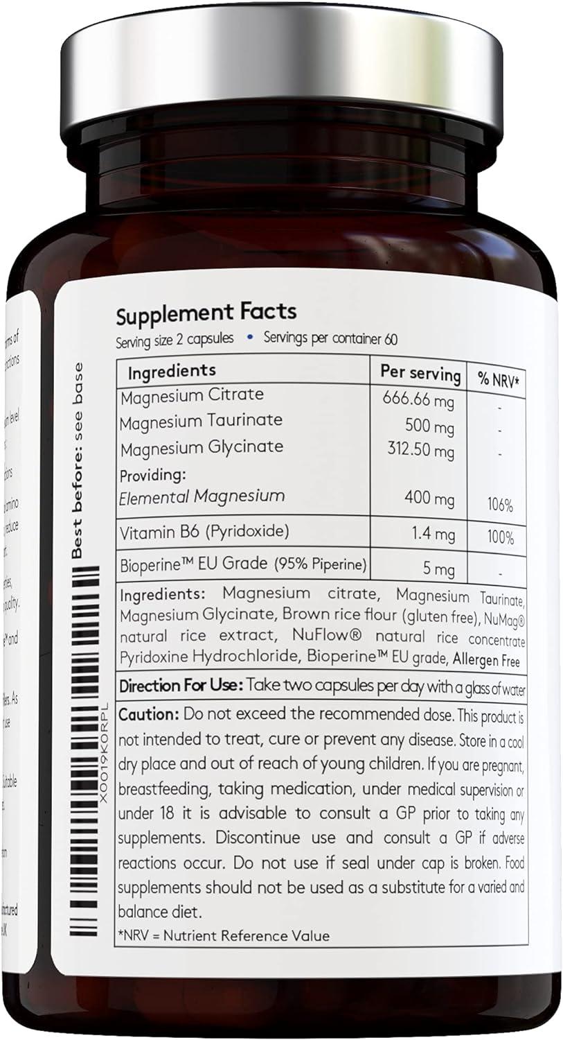 Max Absorption Magnesium Complex with Vitamin B6 - Premium Vegan ...