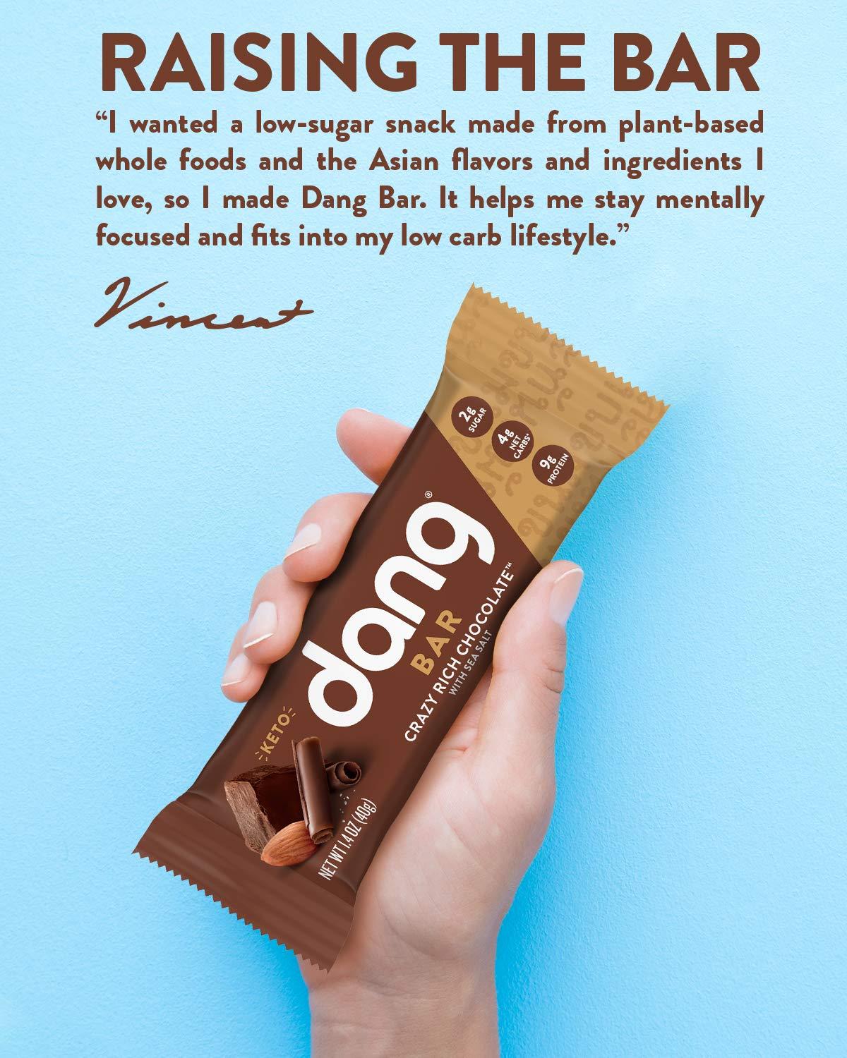 Dang Keto Bar - Crazy Rich Chocolate with Sea Salt | 12 Bars (1.4 oz ...