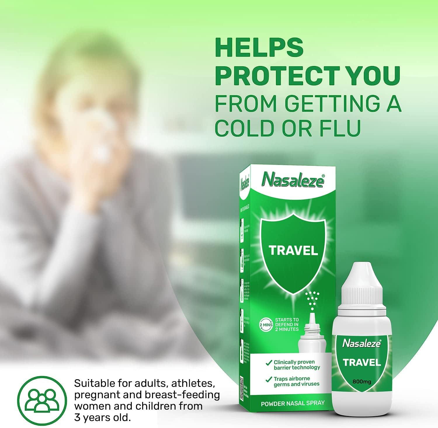 Nasaleze Travel Powder Nasal Spray - Fast-Acting Defence Against Cold ...
