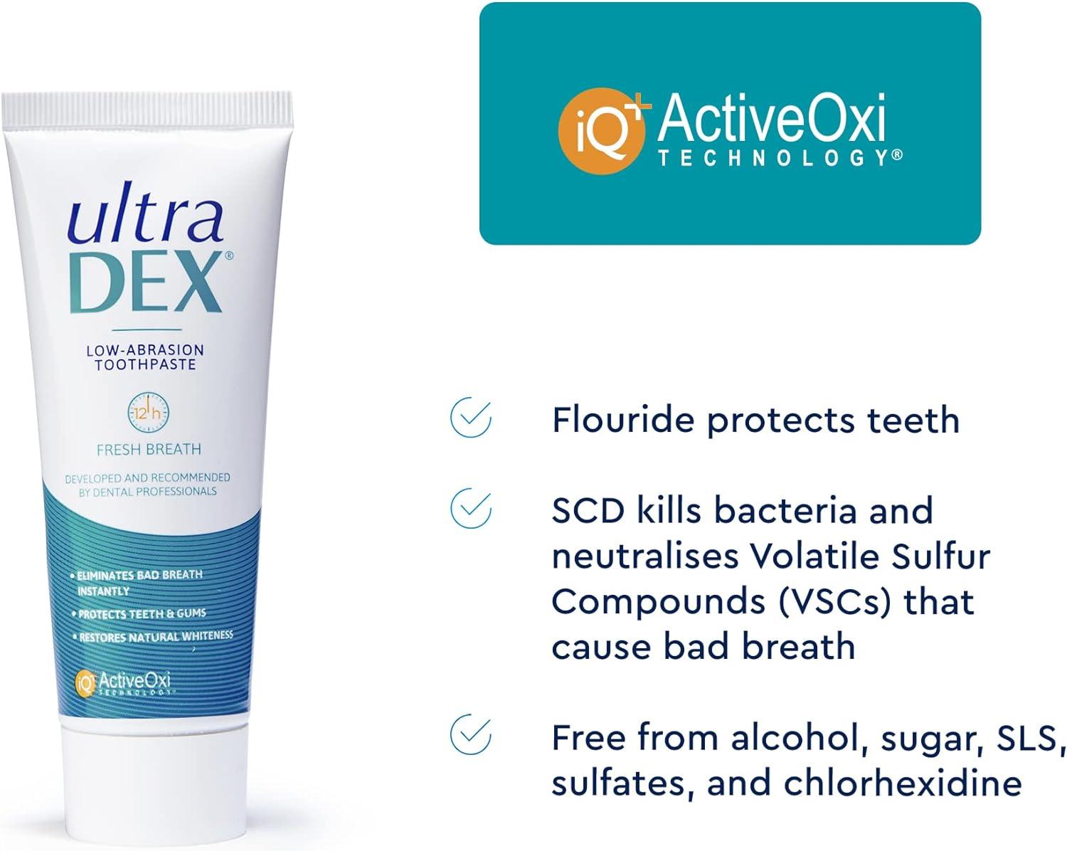 UltraDEX Low-Abrasion Toothpaste 75ml - Gentle Dental Care (Pack of 1 ...