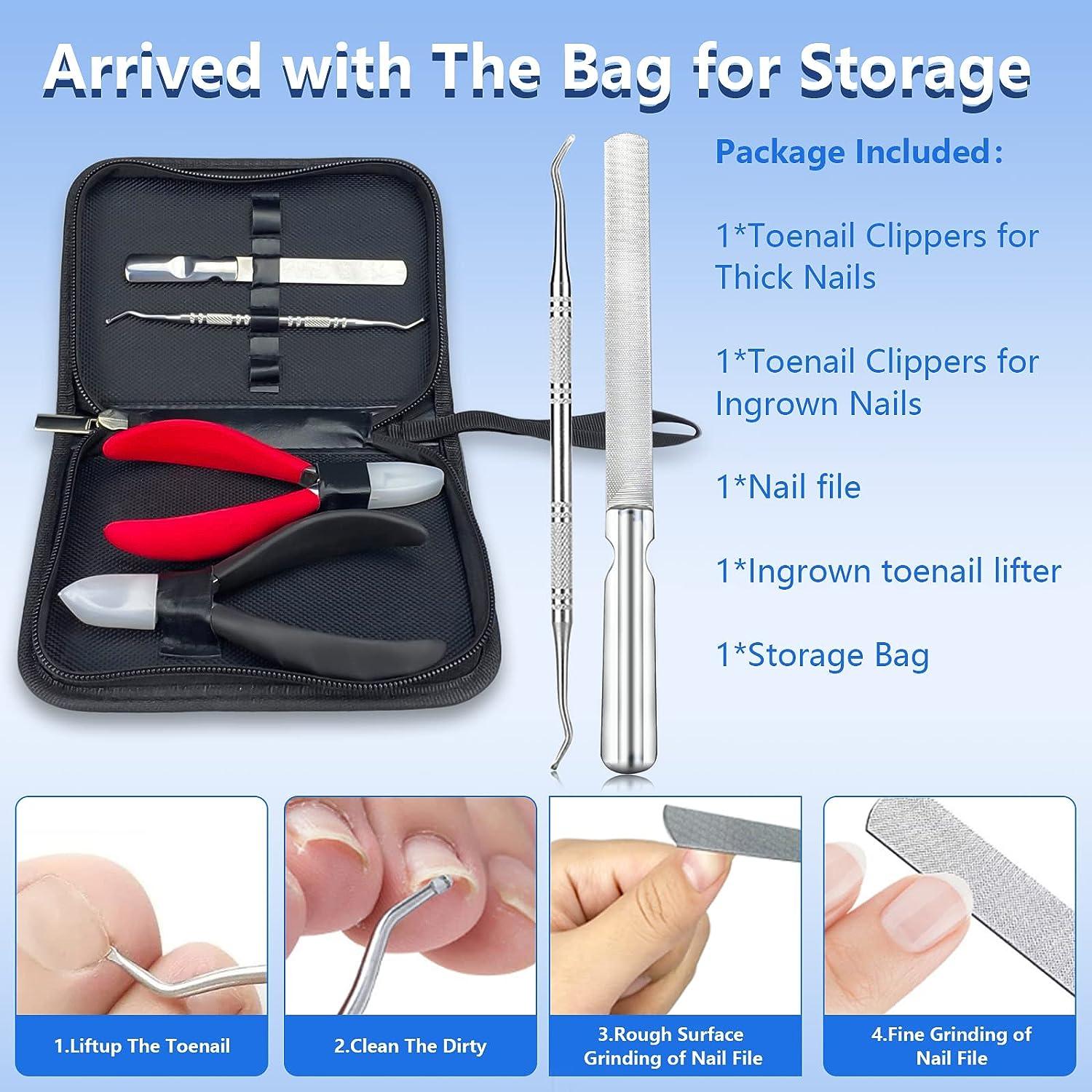 Professional Thick Toenail Clippers Set for Men, Women, and Seniors ...