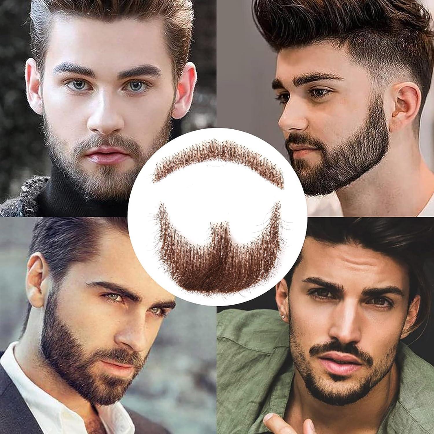 Realistic Hand Tied Human Hair Fake Beard - Brown - For Men's Makeup ...